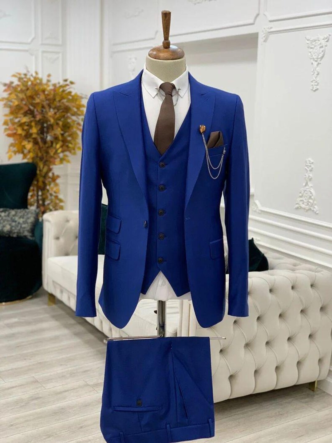 Mens Handmade Coat Pant Pant Coat for Mens Grooms, Ceremony, Party Suit ...