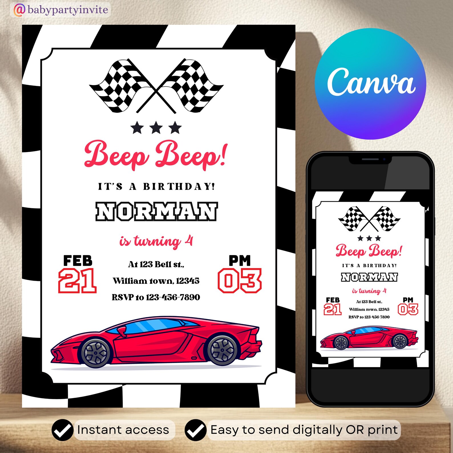 Editable Lamborghini Invite Sport Car Birthday Invitation Sport Car ...