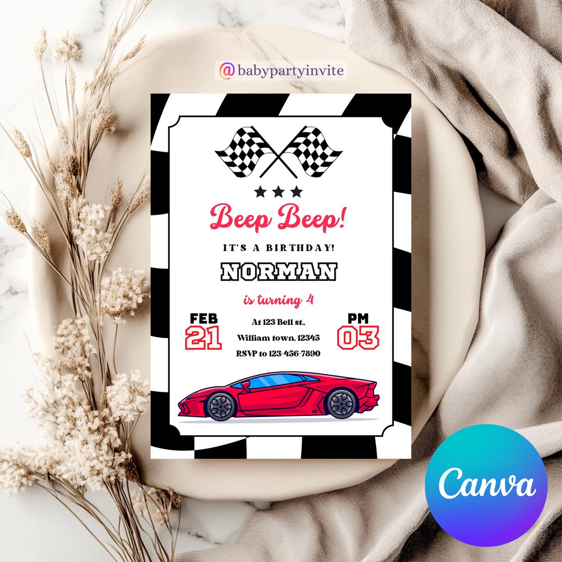 Editable Lamborghini Invite Sport Car Birthday Invitation Sport Car ...