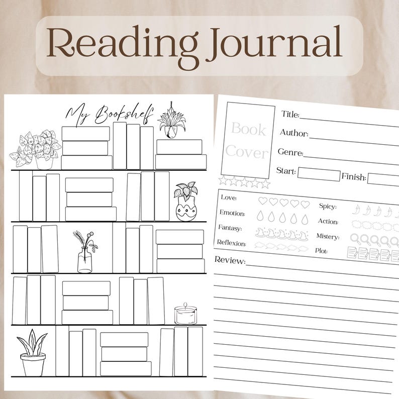 Editable Reading Journal Template – Digital Canva Reading Journal ...