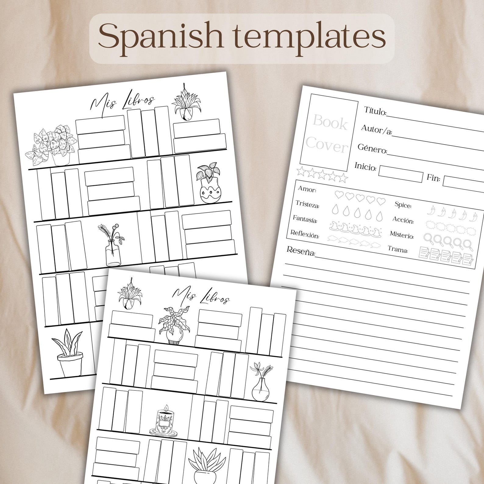 Editable Reading Journal Template – Digital Canva Reading Journal ...