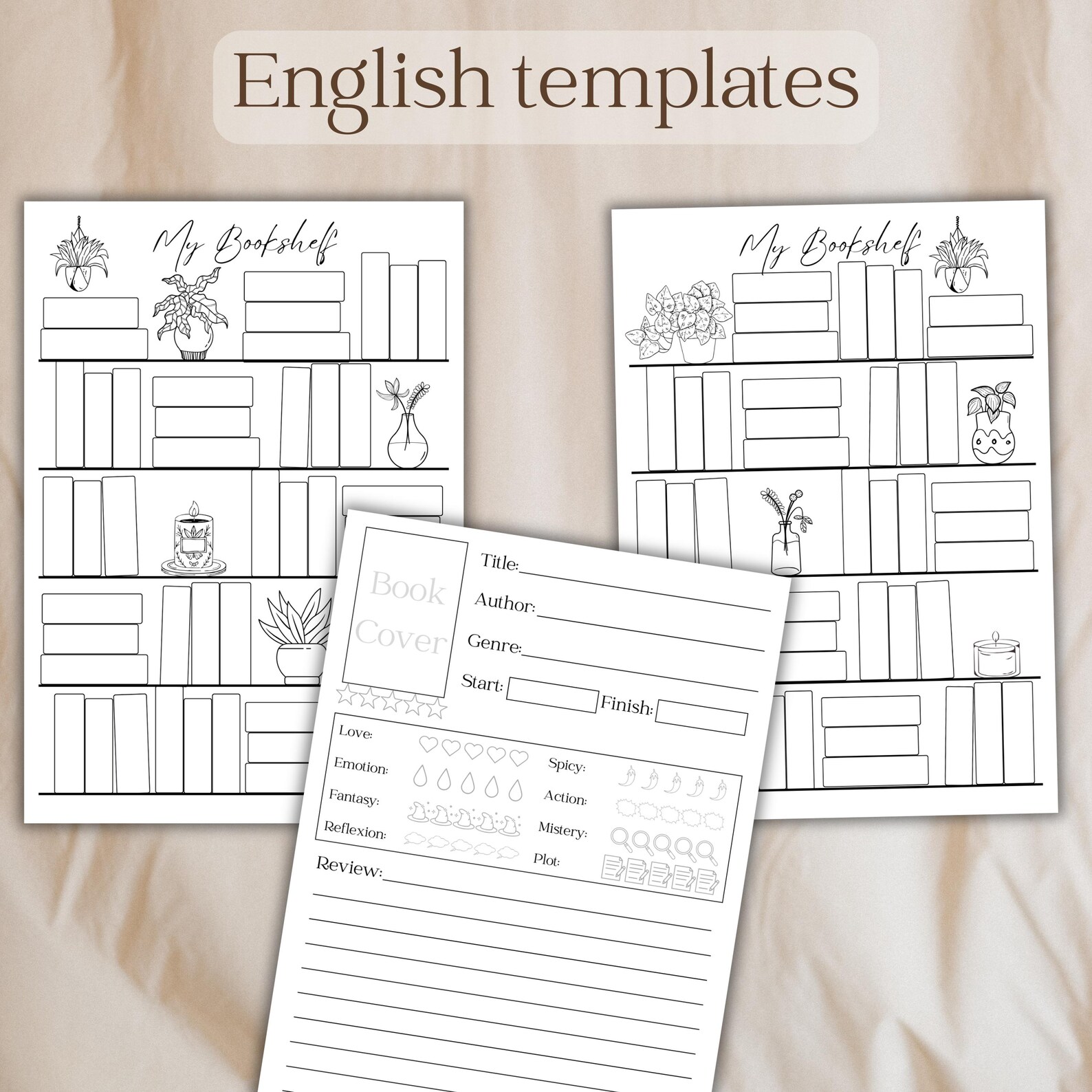 Editable Reading Journal Template – Digital Canva Reading Journal ...
