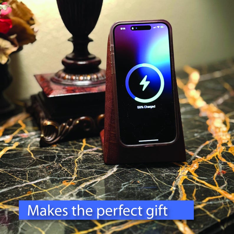 Handcrafted Wood iPhone Magsafe Charger Stand: Wireless Charging Dock ...