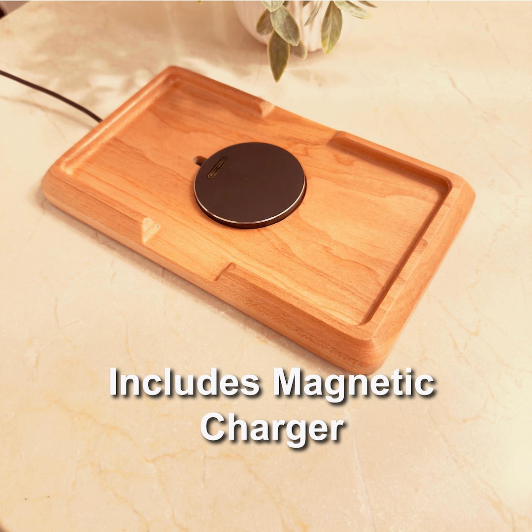 Wooden Wireless Charger, Magsafe Tray, Magnetic iPhone Tray, Apple ...