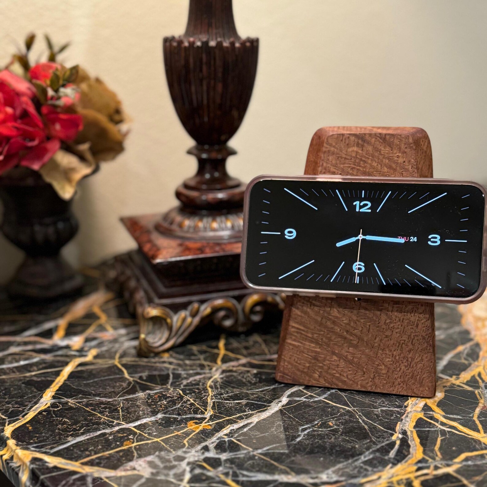 Handcrafted Wood iPhone Magsafe Charger Stand: Wireless Charging Dock ...