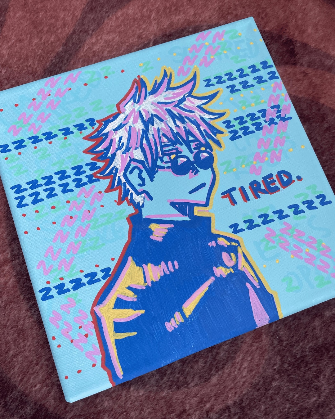 Gojo Satoru Tired Acrylic Painting - Etsy
