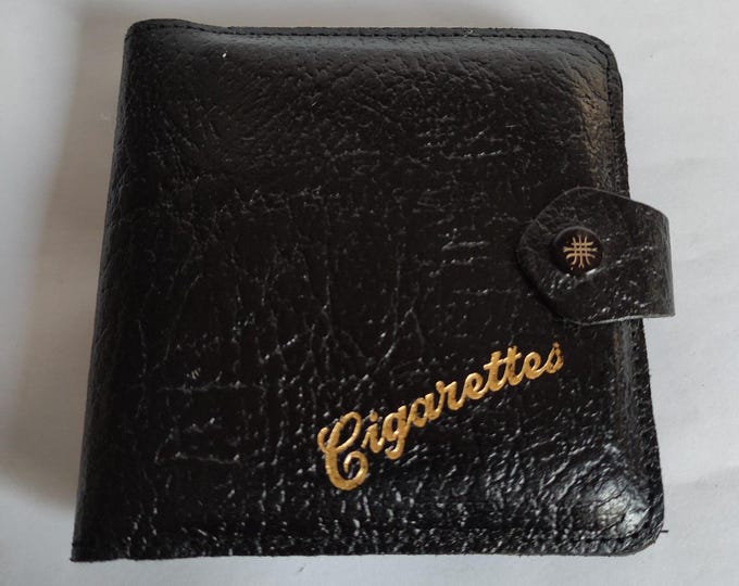 Vintage Rare Black Leather Cigarette Case Collectible - Etsy