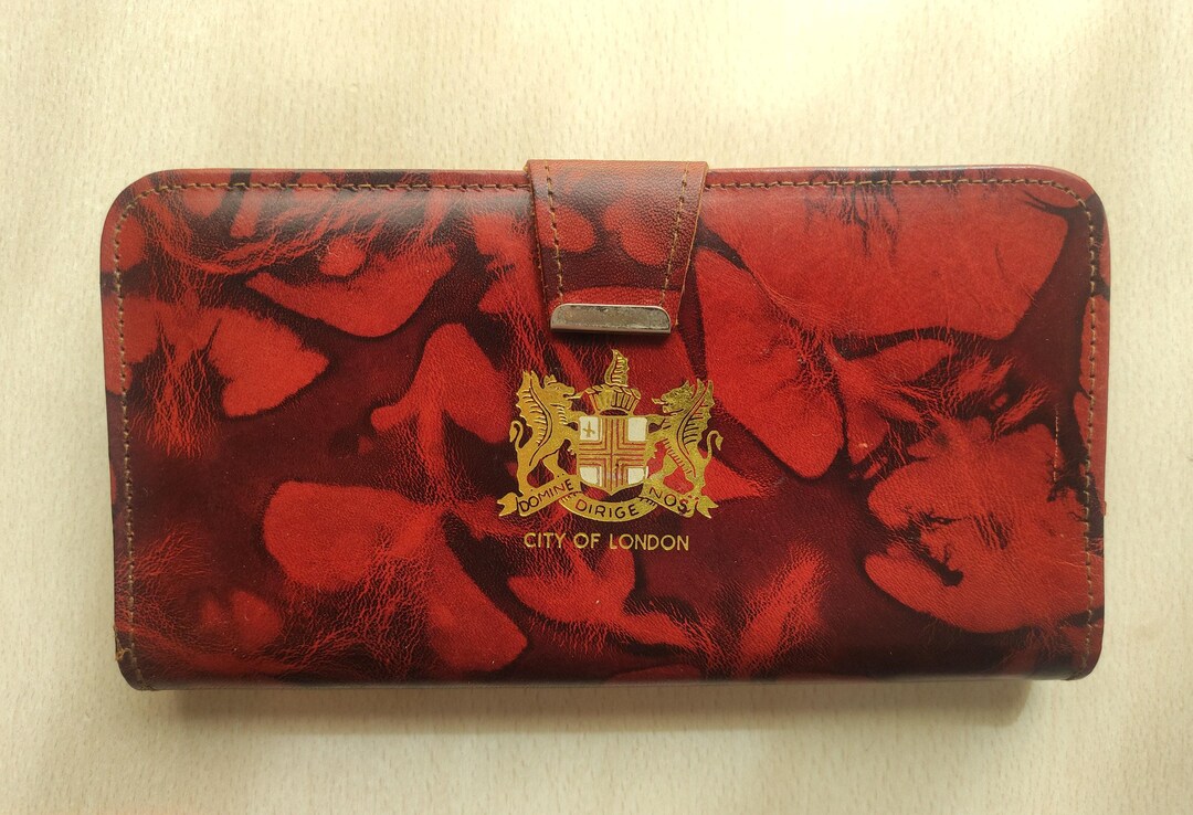 Vintage City of London, British Emblem, Genuine Leather Wallet, Coin ...