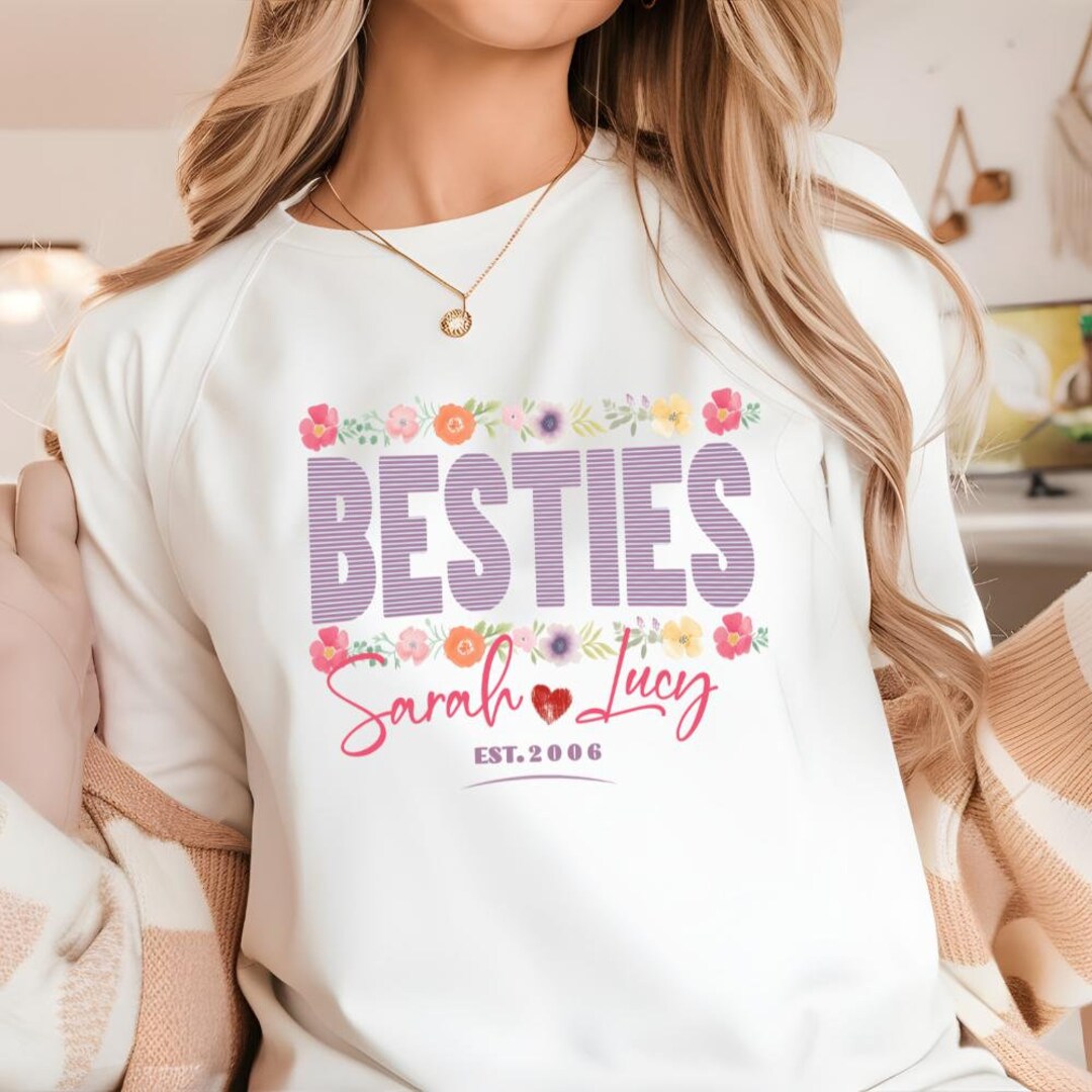 Personalized Besties Forever T-shirt Gift for Us Design Custom Tee ...