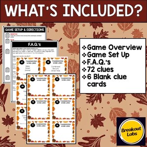 Thanksgiving Word Links Game: Family Fun Cards (digital Download) - Etsy