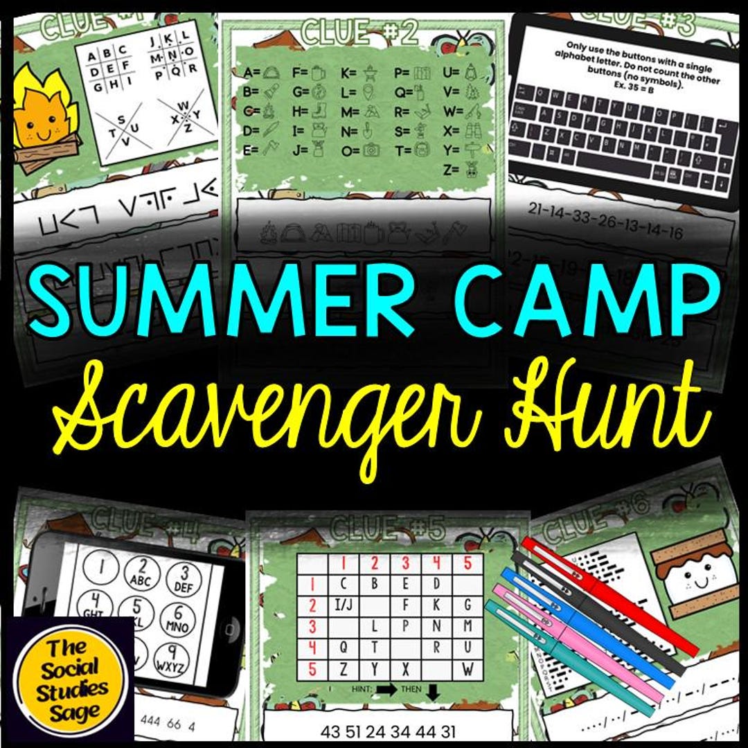 Summer Camp Escape Room: Printable Scavenger Hunt Game (PDF) - Etsy