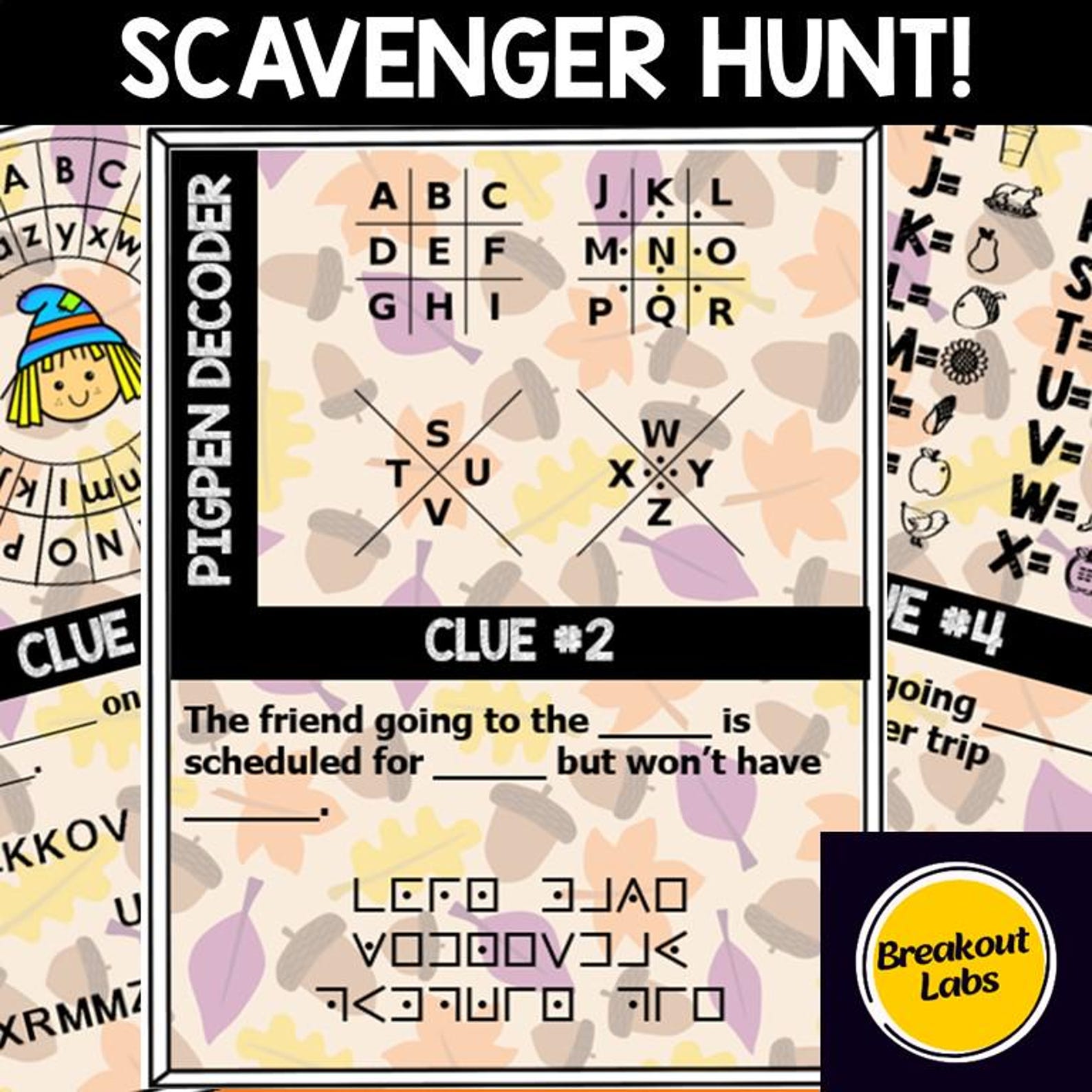 Fall Scavenger Hunt Logic Puzzle Game: Autumn Day Trip (printable) - Etsy