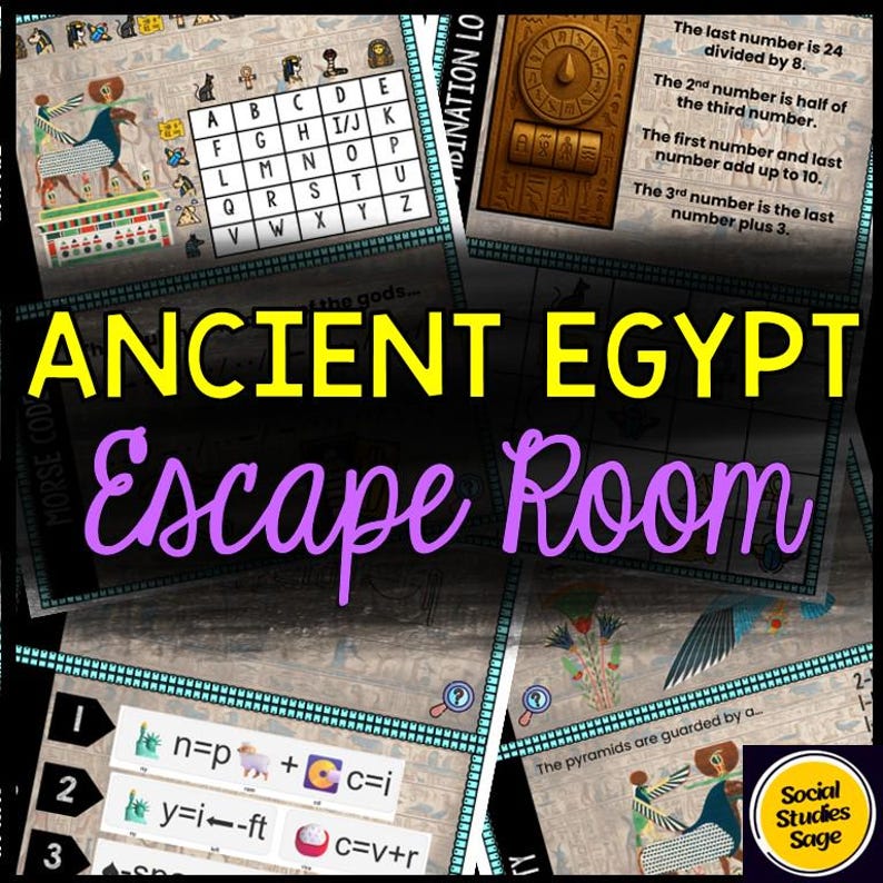 Ancient Egypt Escape Room Game: Kids Printable Puzzle Party (PDF ...