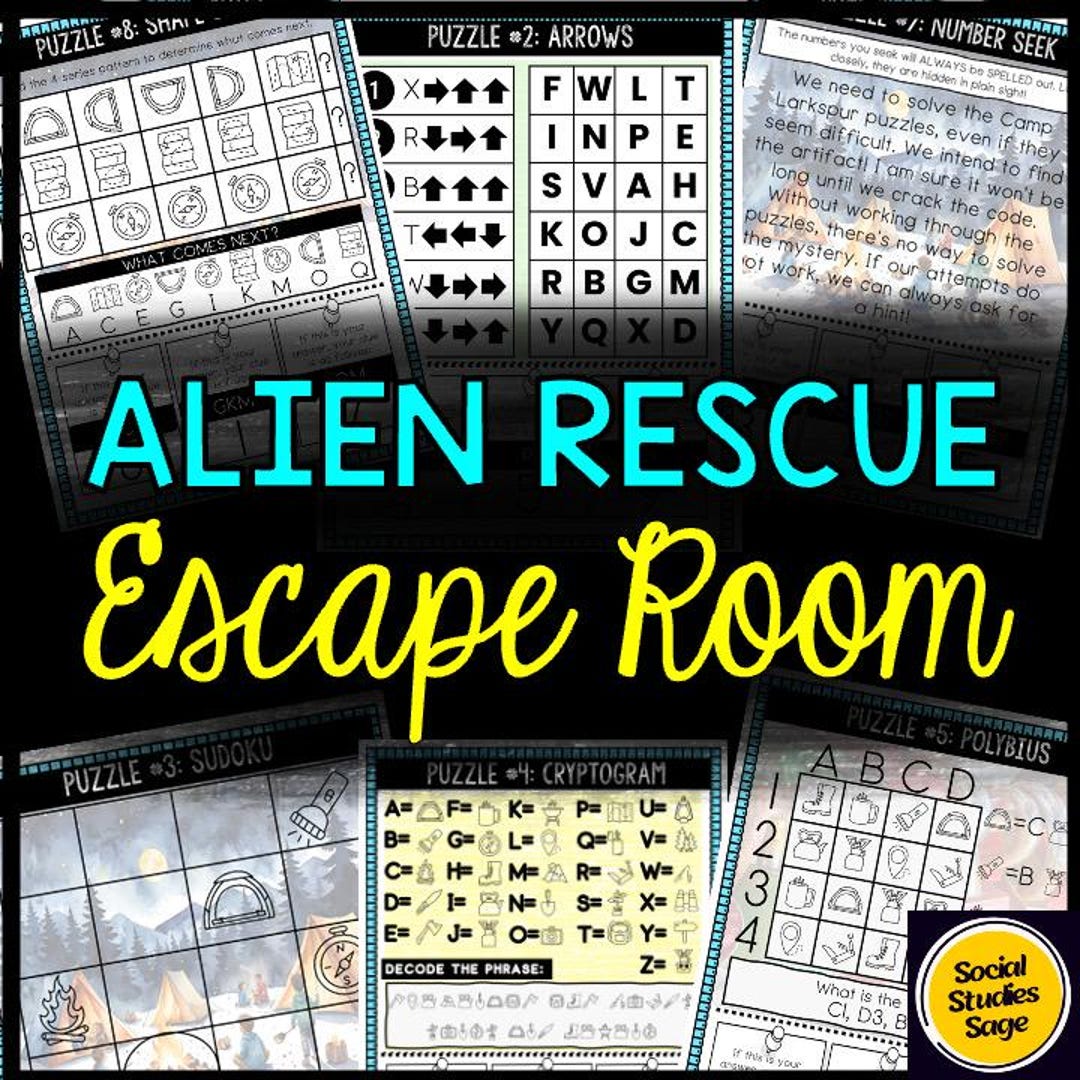 Escape Room for Kids - Printable Party Game - Alien Game - Space Escape ...
