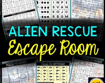 Alien Escape Room Printable Party Game - Escape Room Kit - Birthday ...