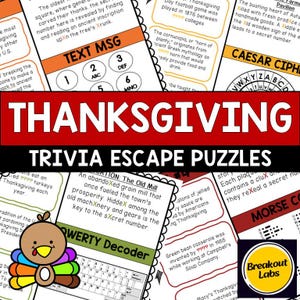Thanksgiving Trivia Escape Room: Printable Puzzle Game (digital ...