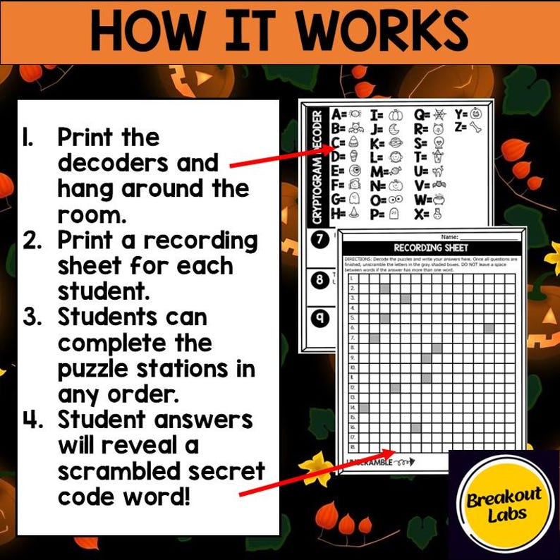 Halloween Scavenger Hunt for Kids - Vampire Trivia Puzzle - Printable ...