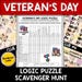 Veteran's Day Scavenger Hunt - Logic Puzzle Game for Kids - Fall ...