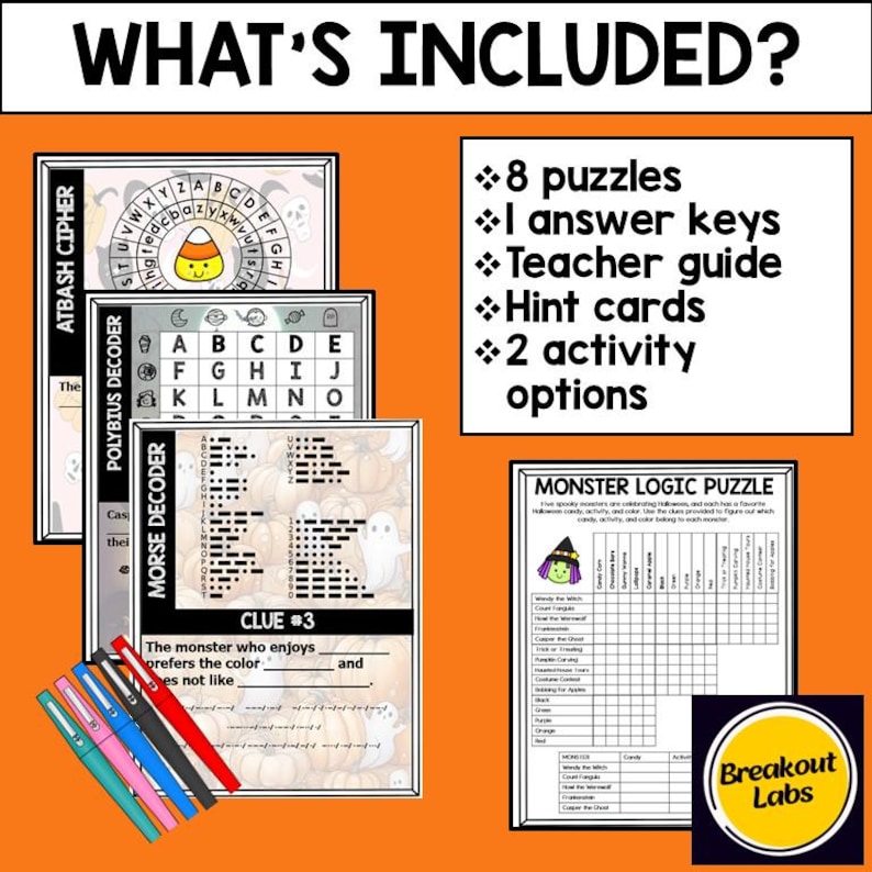 Halloween Logic Puzzle Scavenger Hunt Game for Kids (printable) - Etsy