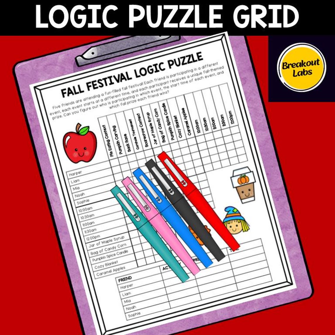 Fall Festival Logic Puzzle Scavenger Hunt Game (printable) - Etsy
