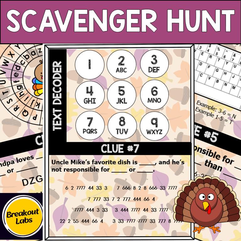 Thanksgiving Logic Puzzle Scavenger Hunt: Family Game (printable) - Etsy