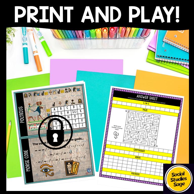 Ancient Egypt Escape Room Game: Kids Printable Puzzle Party (PDF ...