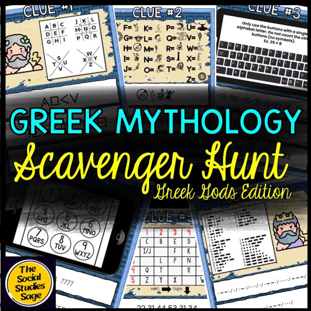 Greek Mythology Escape Room: Kids Printable Word Search Game (PDF ...