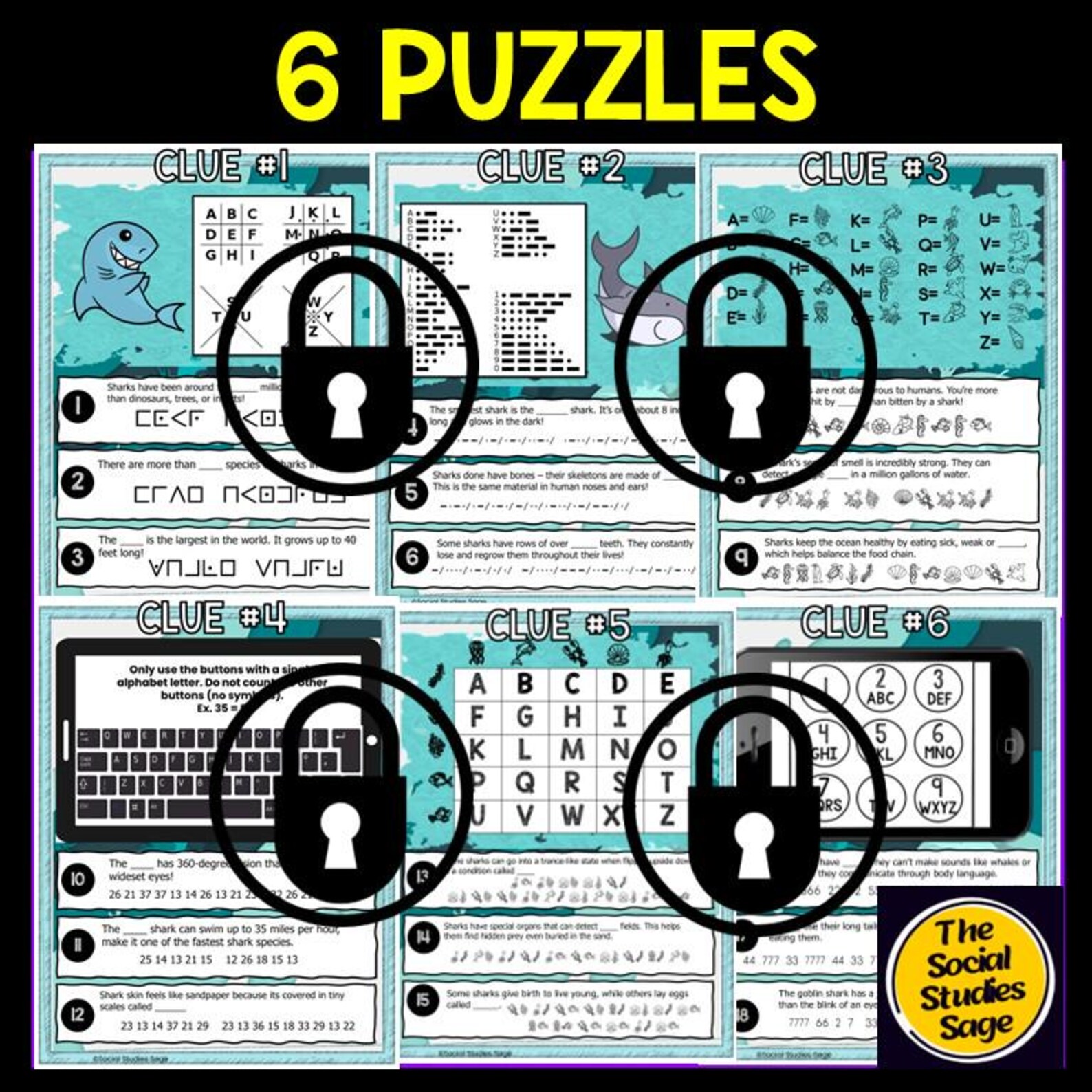 Sharks Trivia Scavenger Hunt: Printable Kids Party Game (PDF Download ...