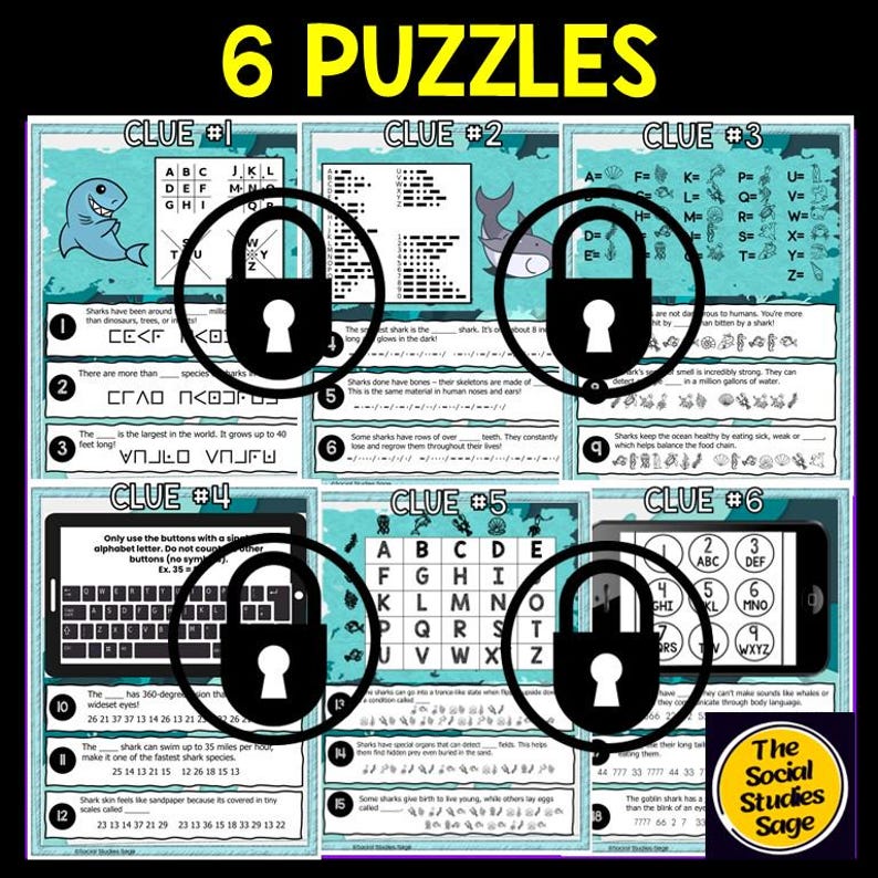 Sharks Trivia Scavenger Hunt: Printable Kids Party Game (PDF Download ...