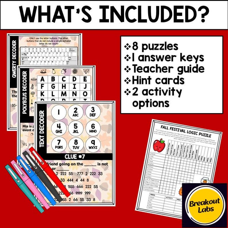 Fall Festival Logic Puzzle Scavenger Hunt Game (printable) - Etsy