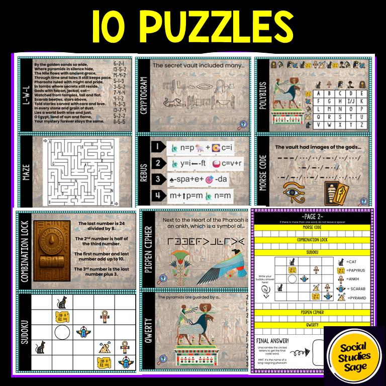 Ancient Egypt Escape Room Game: Kids Printable Puzzle Party (PDF ...