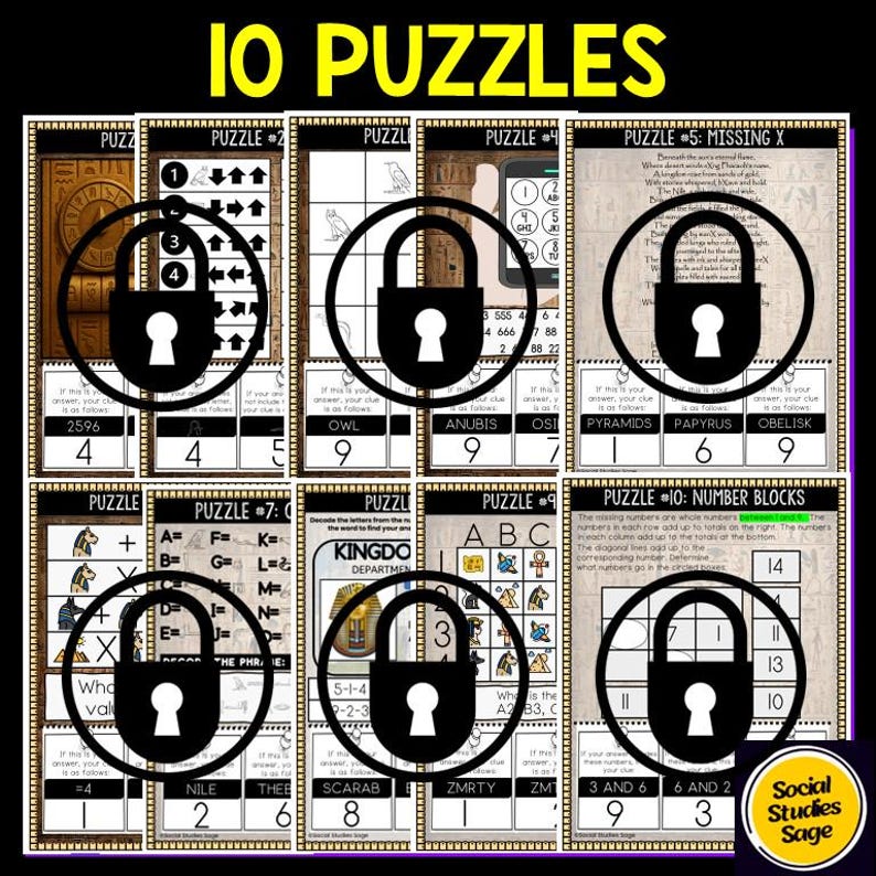 Ancient Egypt Escape Room Kit: Printable Puzzle Game for Kids (ages 8 ...