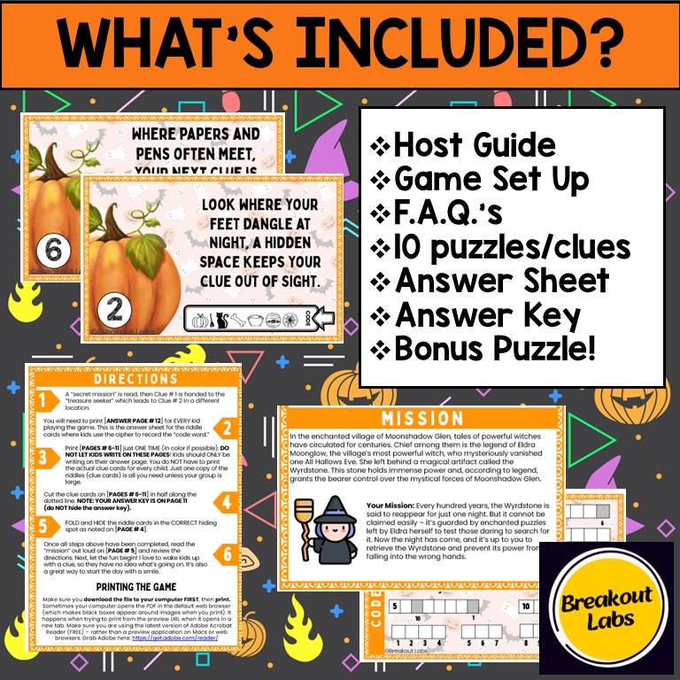 Witch Scavenger Hunt Puzzle Game: Halloween Family Fun (printable) - Etsy