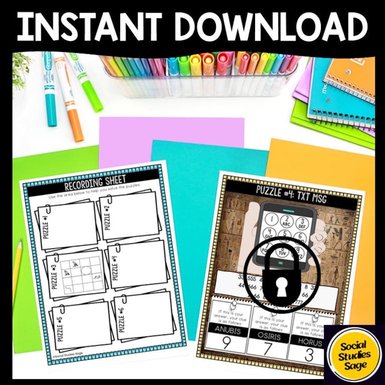 Ancient Egypt Escape Room Kit: Printable Puzzle Game for Kids (ages 8 ...