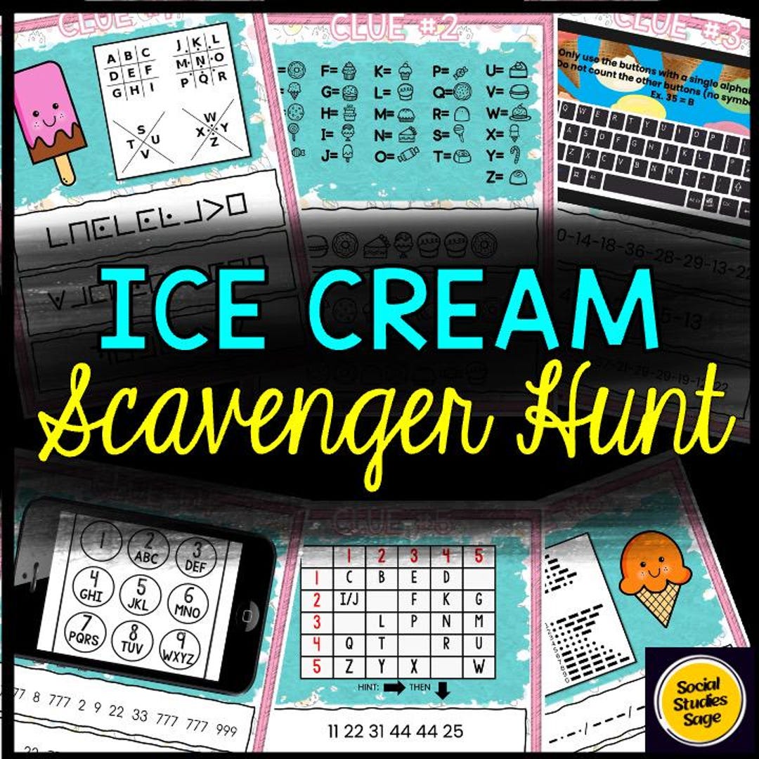 Ice Cream Escape Room: Printable Word Search Party Game (PDF) - Etsy