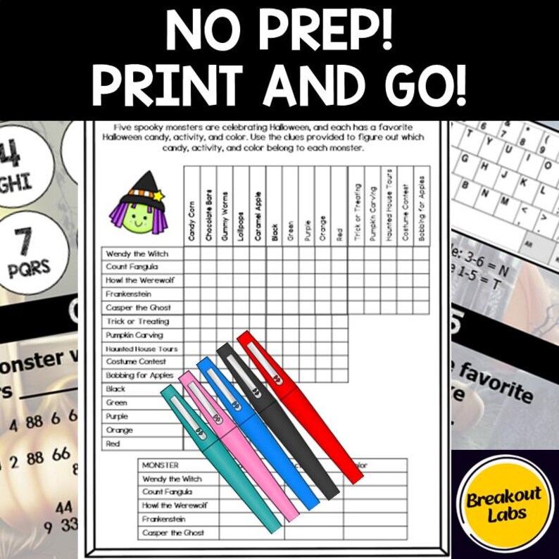 Halloween Logic Puzzle Scavenger Hunt Game for Kids (printable) - Etsy