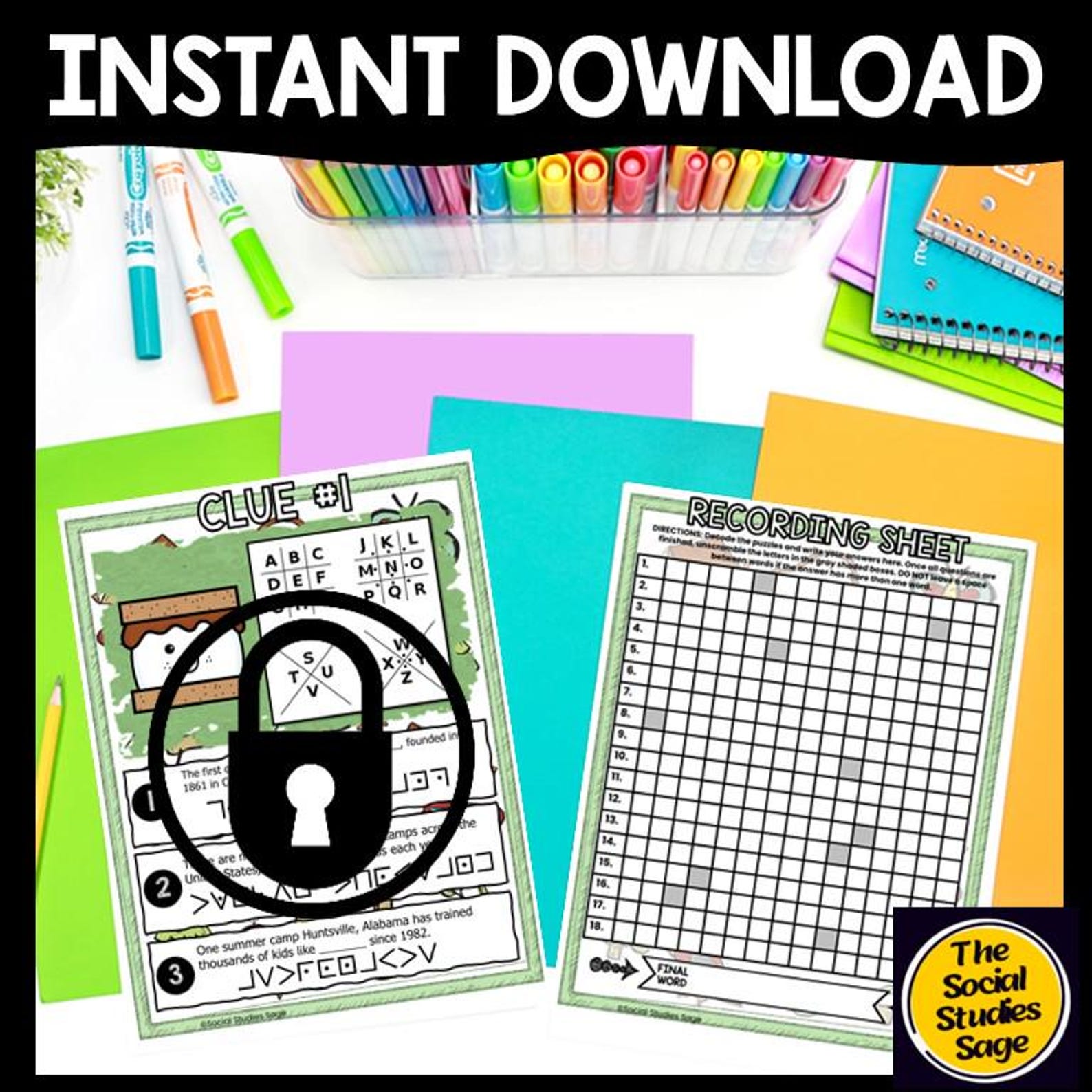 Summer Camp Escape Room Scavenger Hunt: Printable Trivia Game (PDF ...