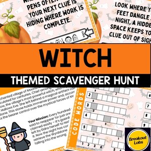Witch Scavenger Hunt Puzzle Game: Halloween Family Fun (printable) - Etsy