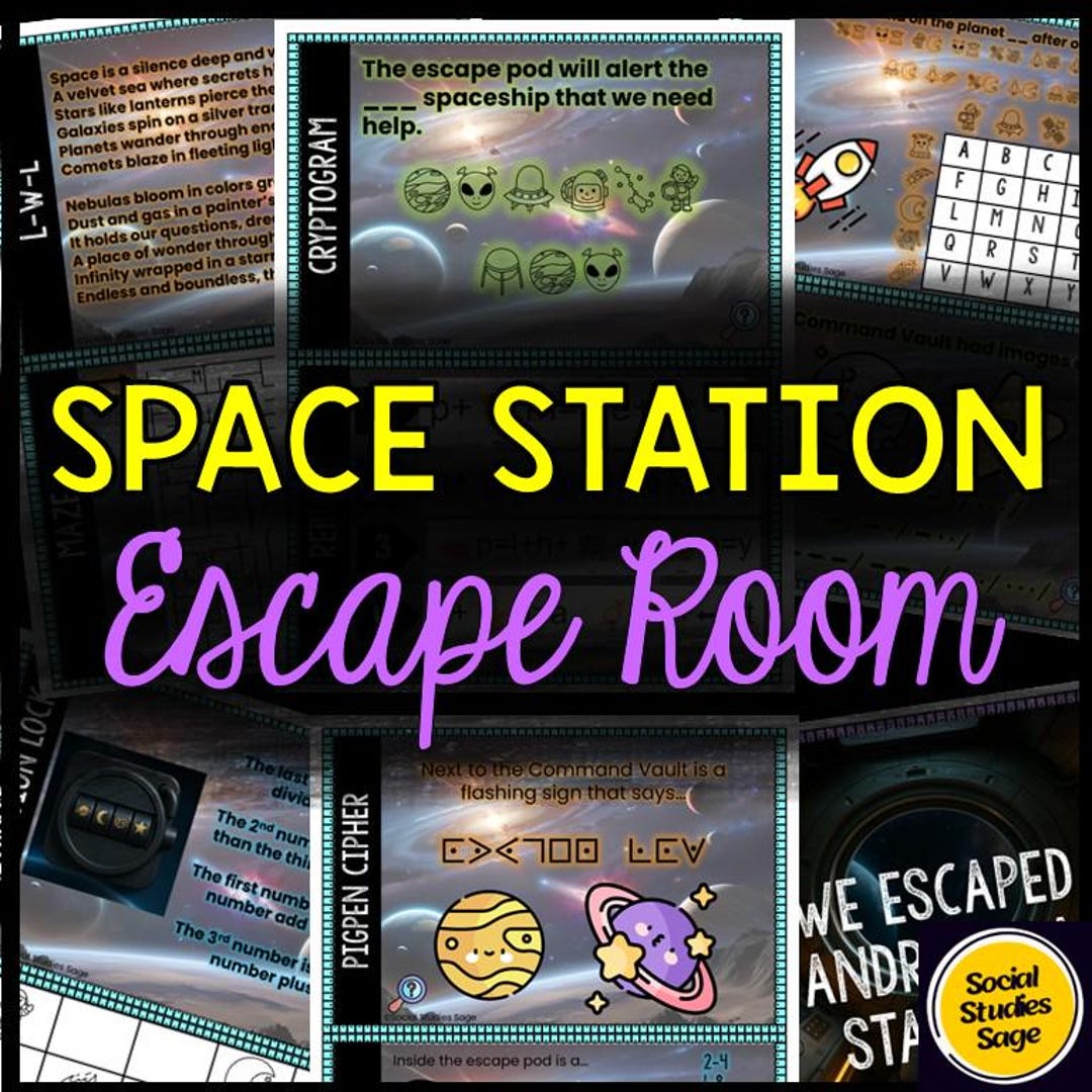 Space Escape Room Game for Kids - Printable Party Game - Space Escape ...