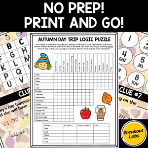 Fall Scavenger Hunt Logic Puzzle Game: Autumn Day Trip (printable) - Etsy