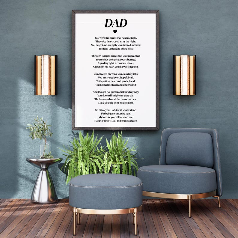 Heartfelt Father's Day Poem - Printable Dad Gift From Son - Instant PDF ...