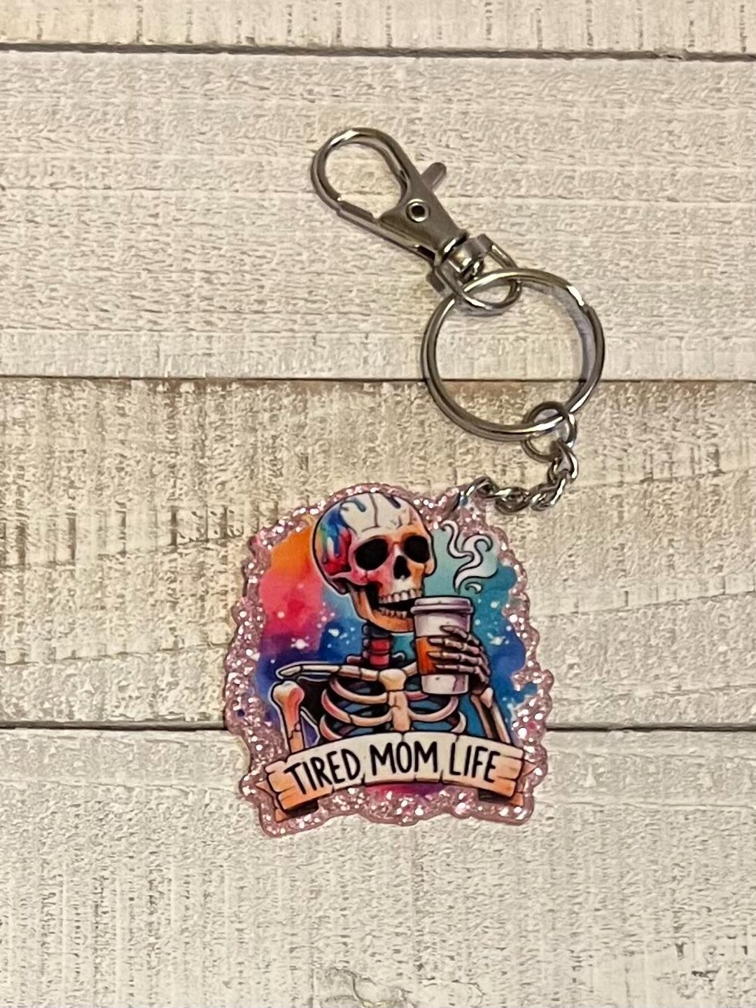 Tired Mom Life Keychain - Etsy