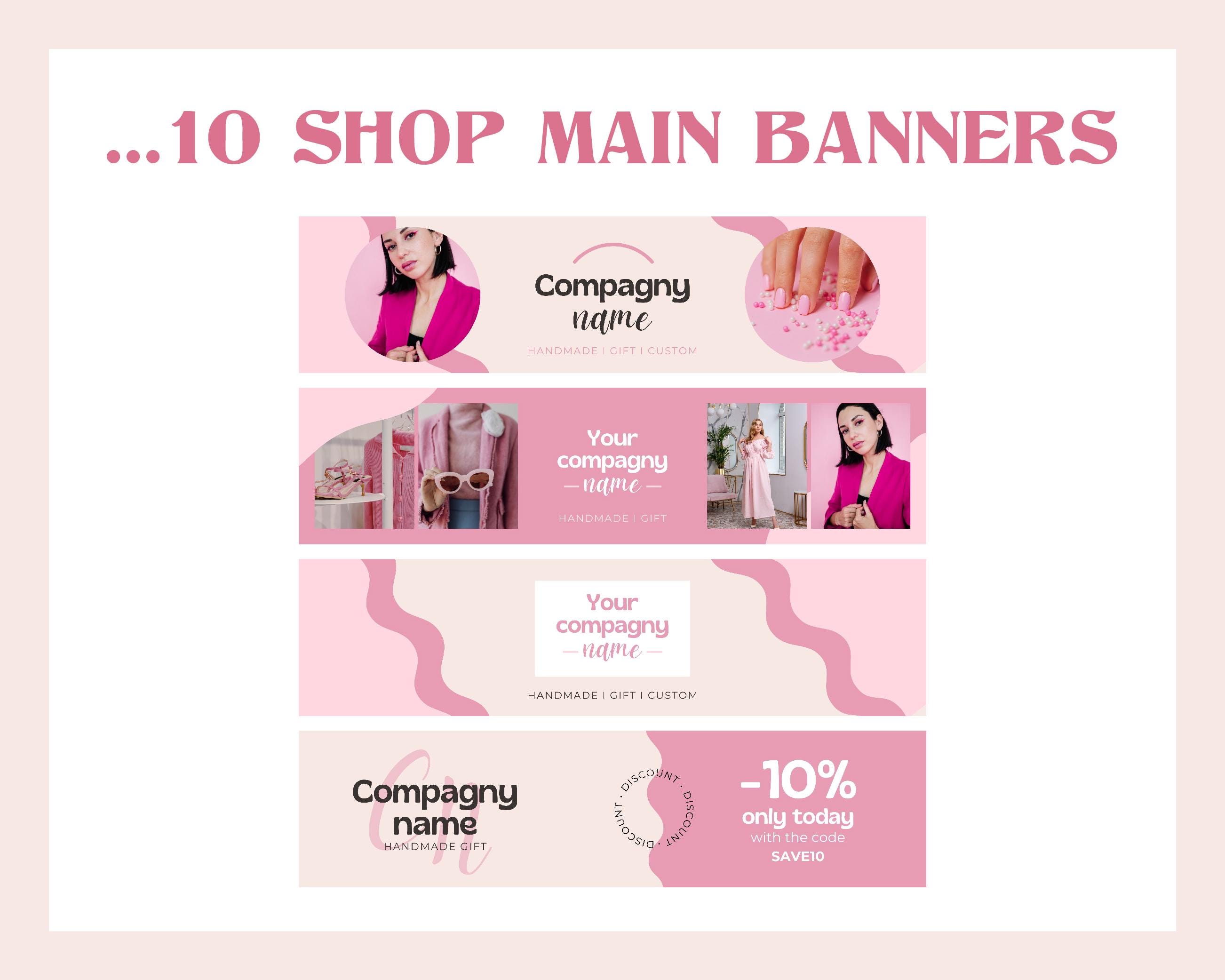 Pink Etsy Shop Banner, Etsy Main Banner for Your Small Business, Canva ...