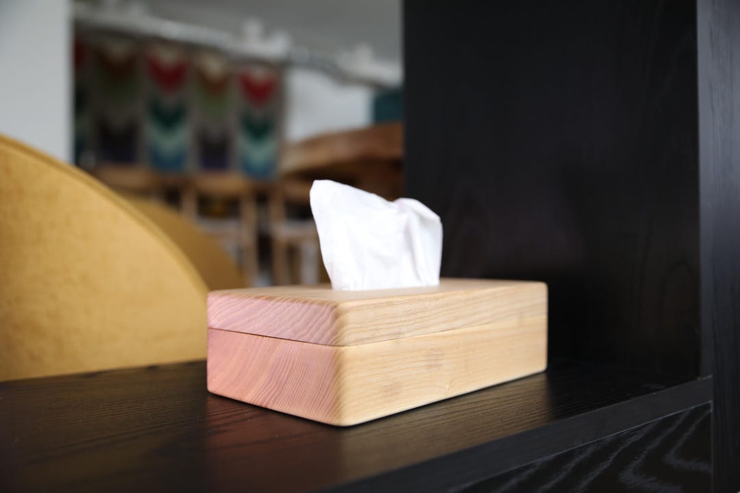 Decoupage Wood Tissue Box Cover: Handmade Oak & Ash, Kitchen Decor - Etsy