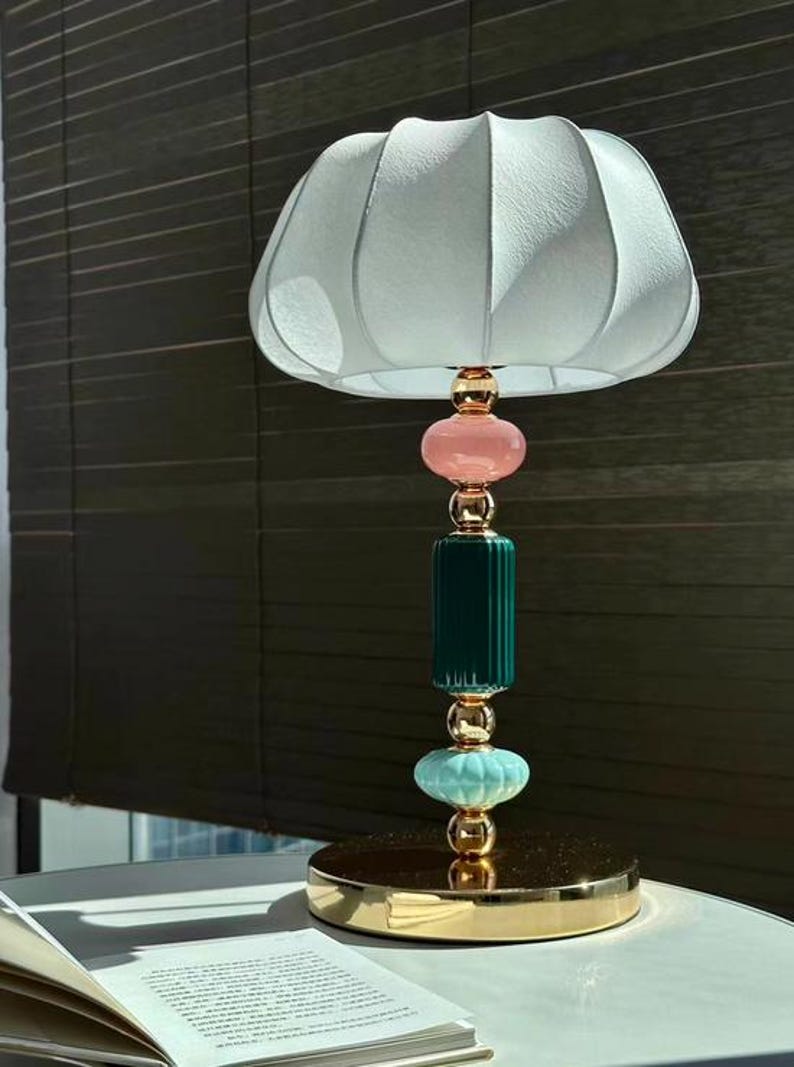 Wabi-sabi Silk Table Lamp: Post-modern Ceramic Totem - Soft Light for ...