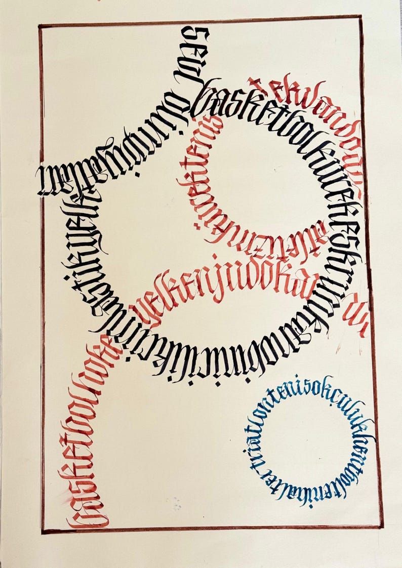 Custom Calligraphy Fraktur Fraktur Calligraphy Medieval Manuscript ...