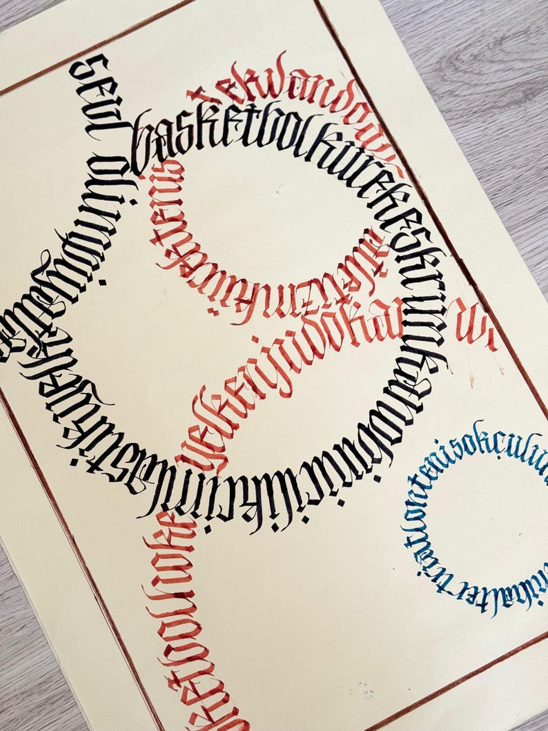 Custom Calligraphy Fraktur Fraktur Calligraphy Medieval Manuscript ...