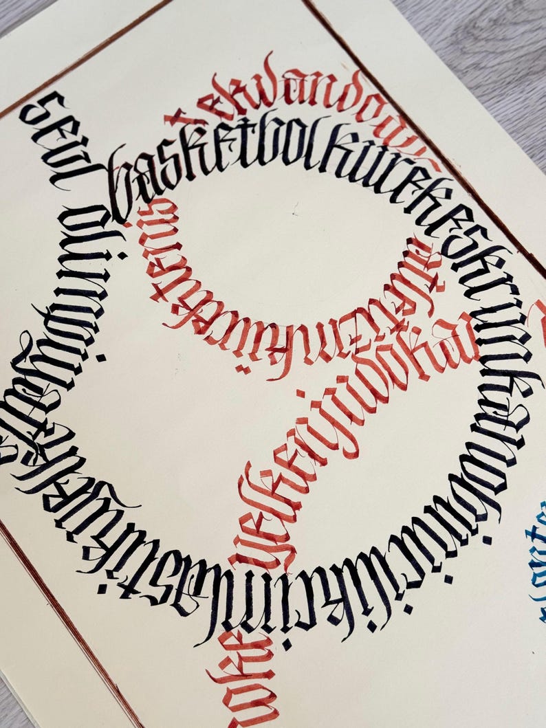 Custom Calligraphy Fraktur Fraktur Calligraphy Medieval Manuscript ...