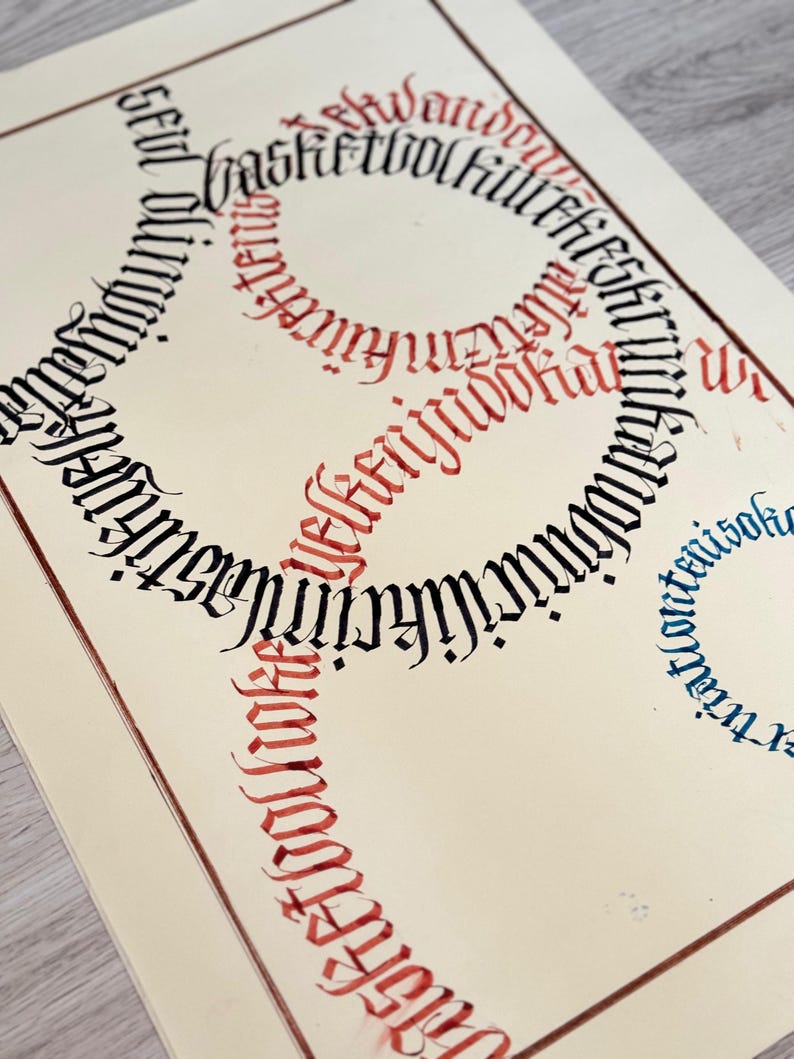 Custom Calligraphy Fraktur Fraktur Calligraphy Medieval Manuscript ...