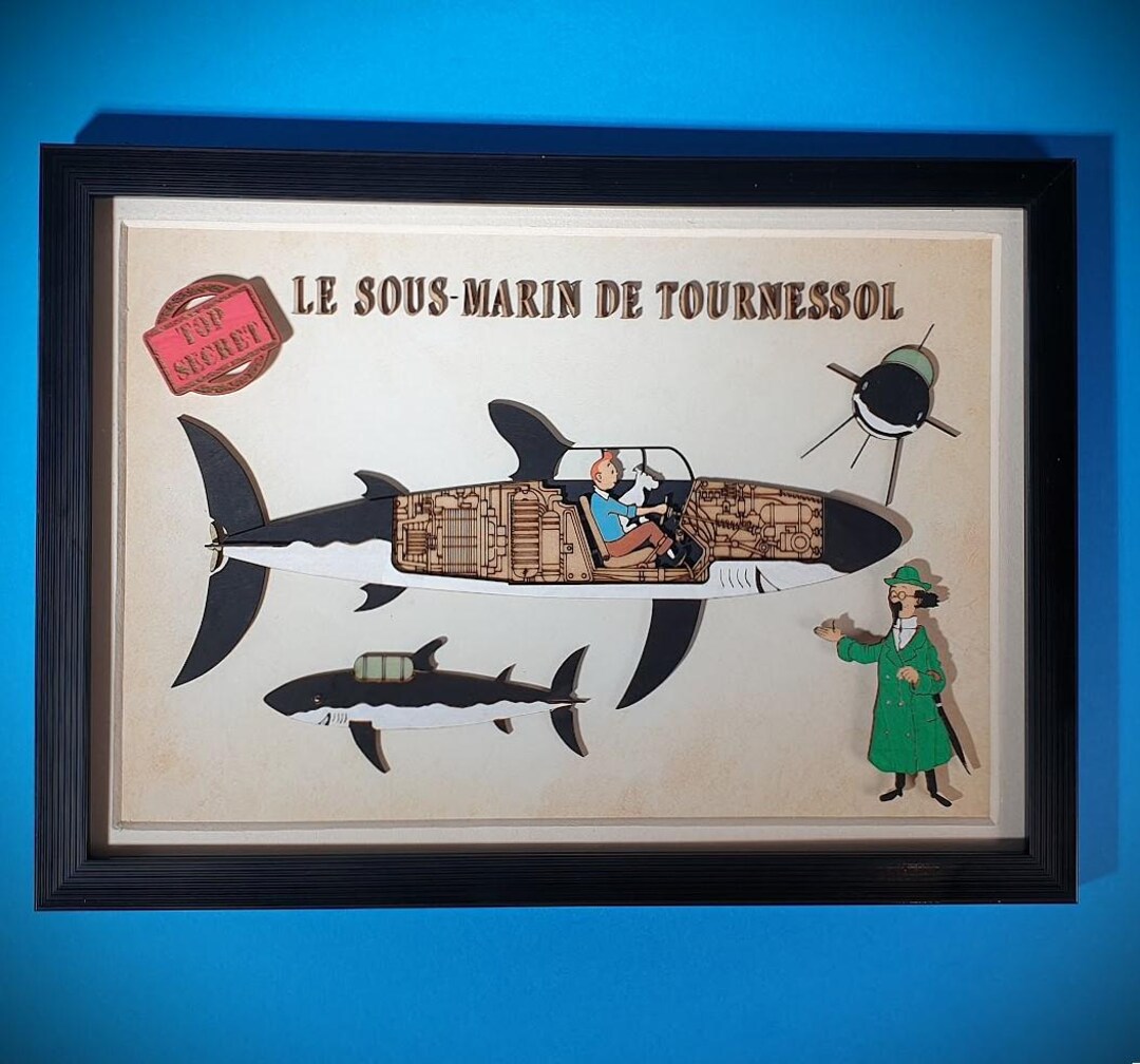 Professor Calculus' Submarine – Relief Painting in Cut and Painted Wood ...